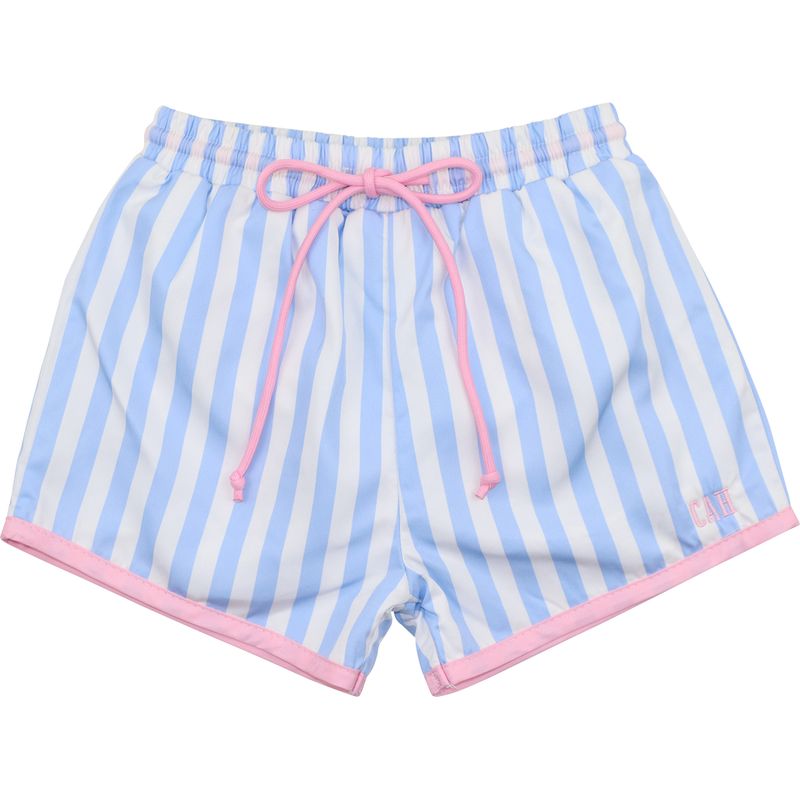 Blue Cabana Striped Swim Trunks - Cecil & Lou