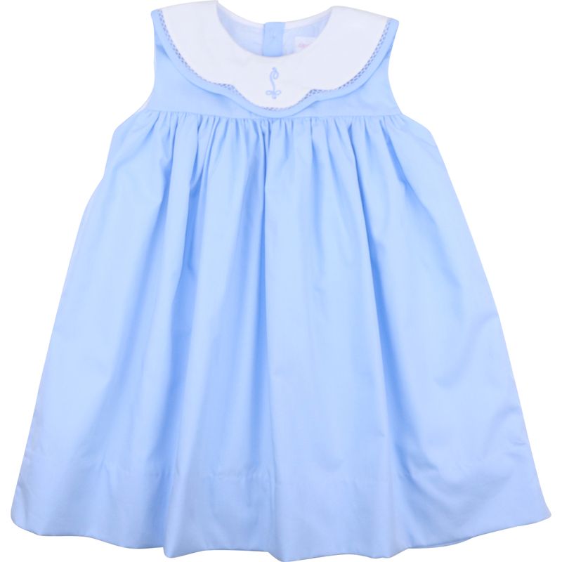 Blue Scalloped Collar Dress - Cecil & Lou