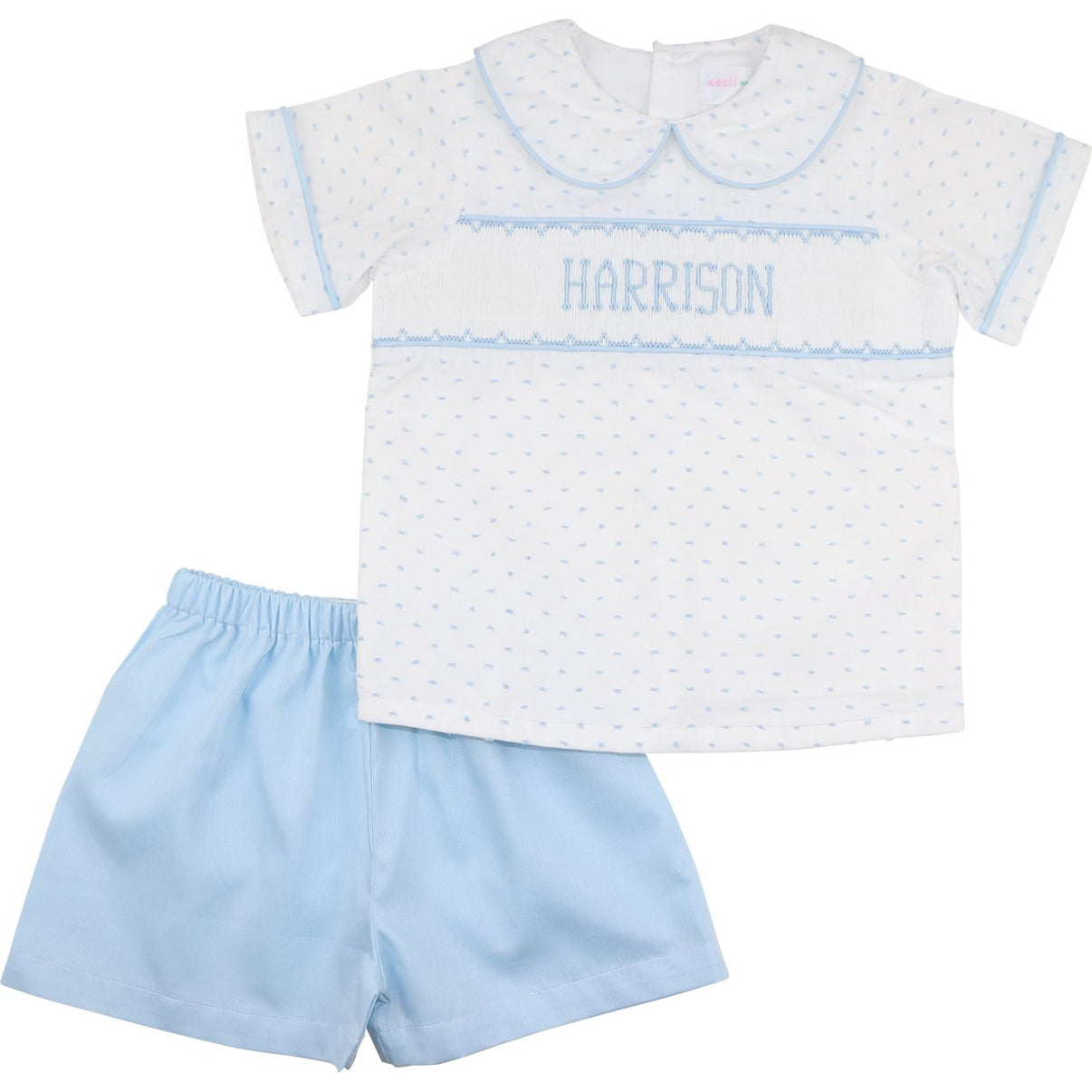 Blue Swiss Dot Custom Smocked Short Set – Cecil & Lou