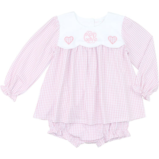 Pink Knit Windowpane Heart Diaper Set – Cecil & Lou