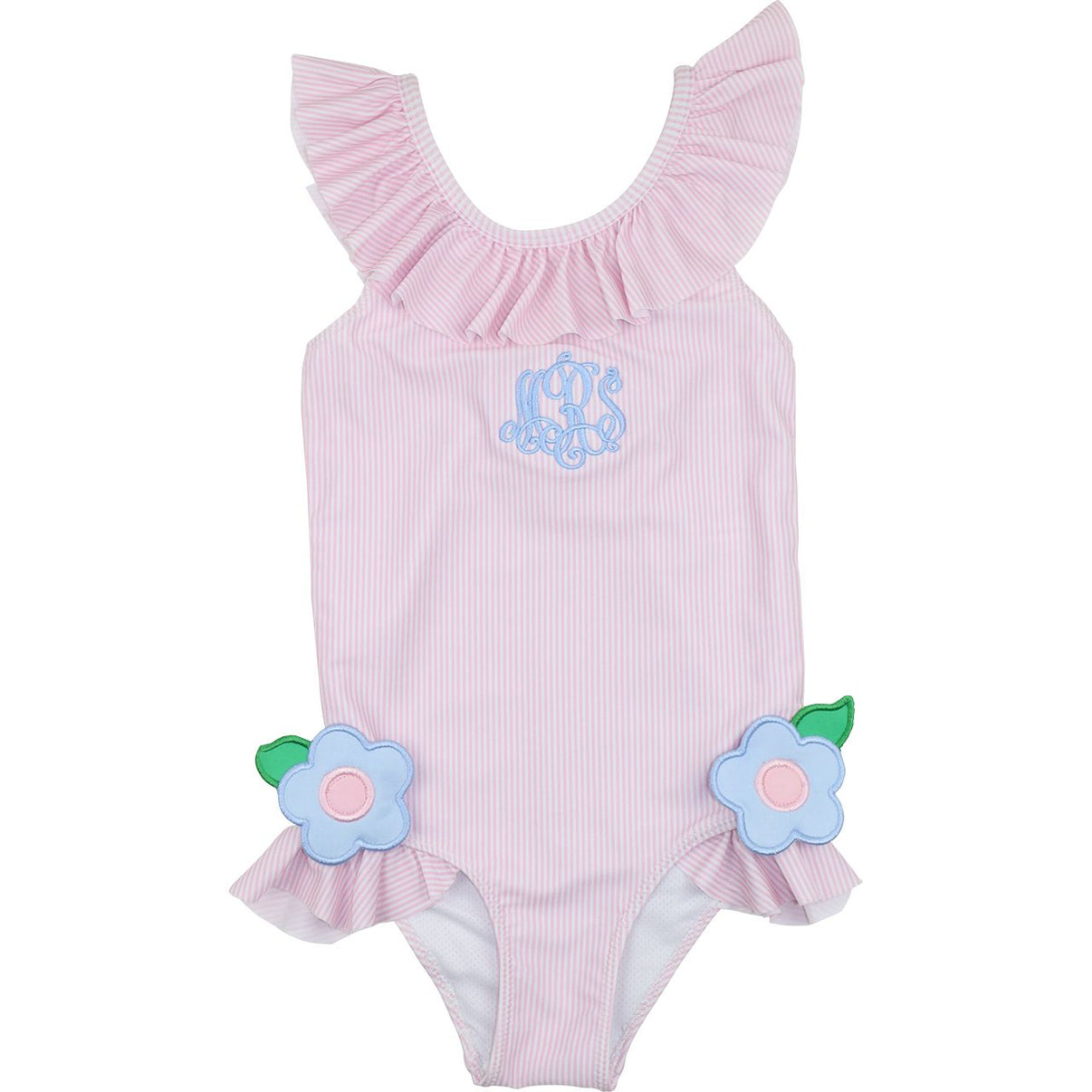Pink Mini Stripe Flower Swimsuit - Cecil & Lou