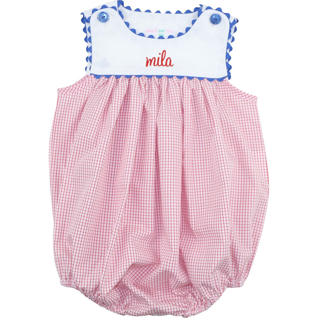 Red Windowpane Ric Rac Bubble – Cecil & Lou
