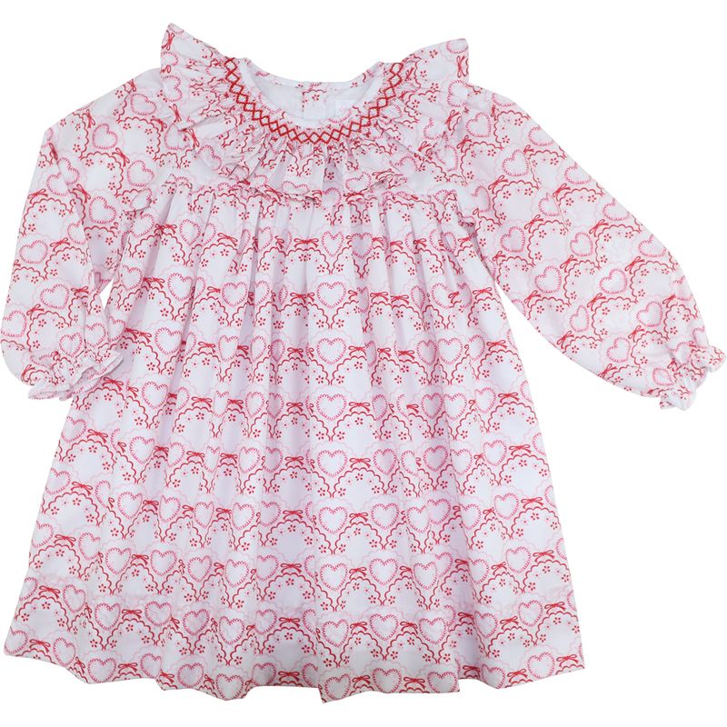 Smocked Heart And Bow Dress - Cecil & Lou